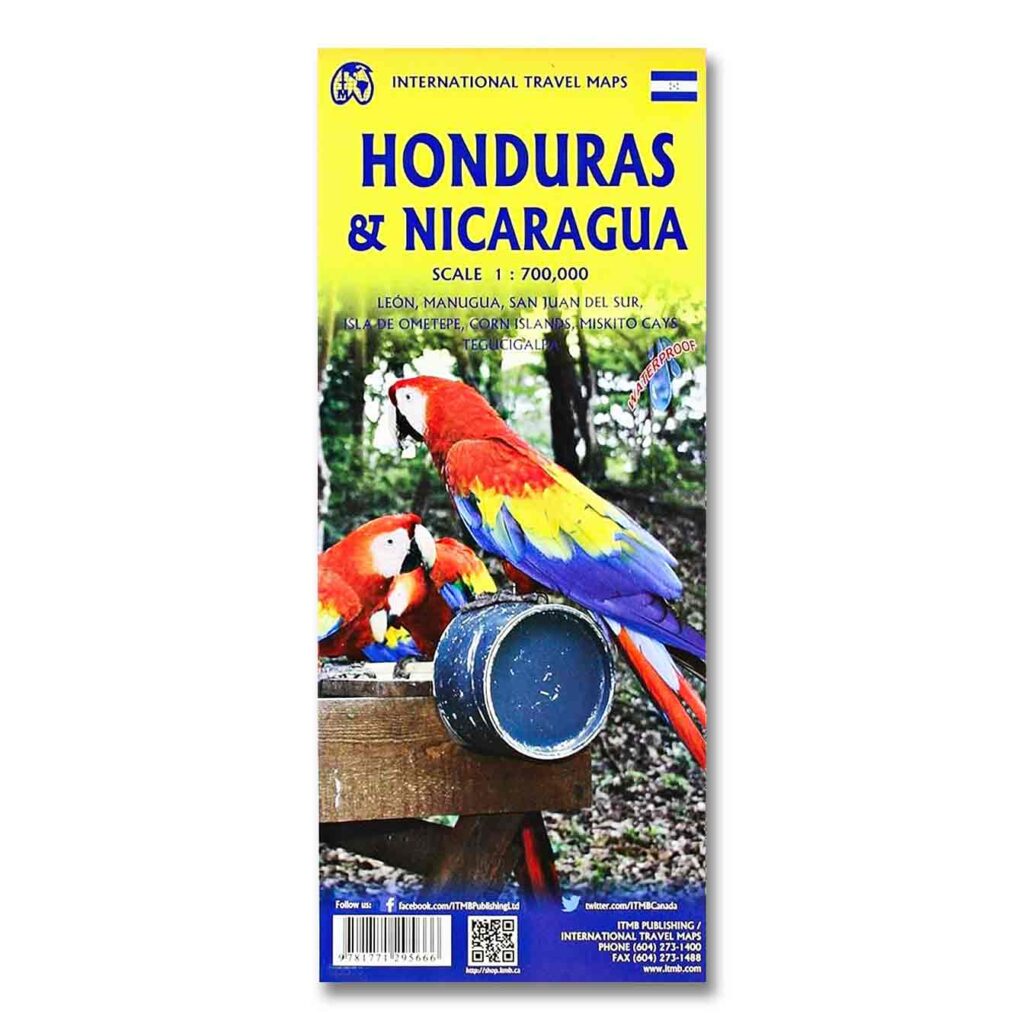 Honduras and Nicaragua Travel Reference Map